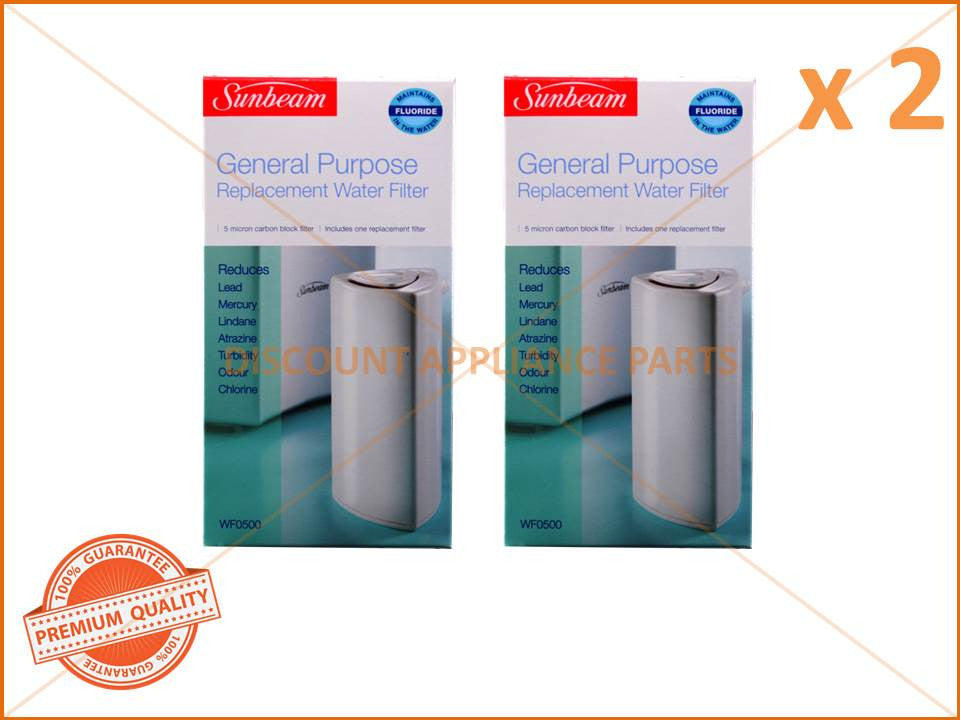 2 x GENUINE SUNBEAM GENERAL PURPOSE WATER FILTER PART #WF0500 WF0700 ...