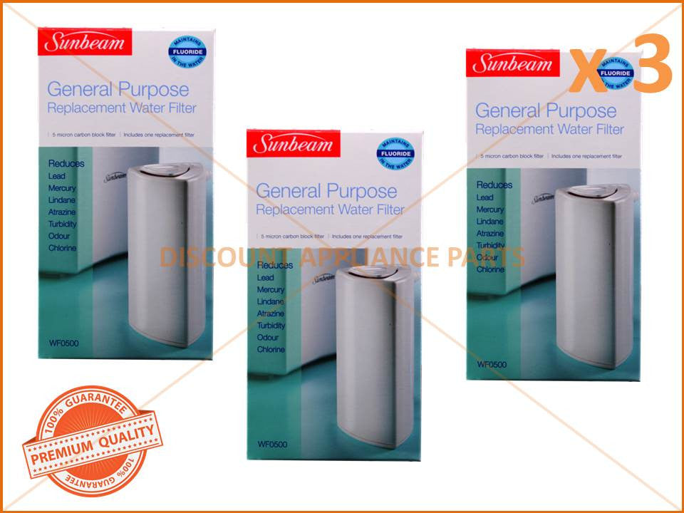 3 x SUNBEAM GENERAL PURPOSE WATER FILTER PART # WF0500 WF0700 ...